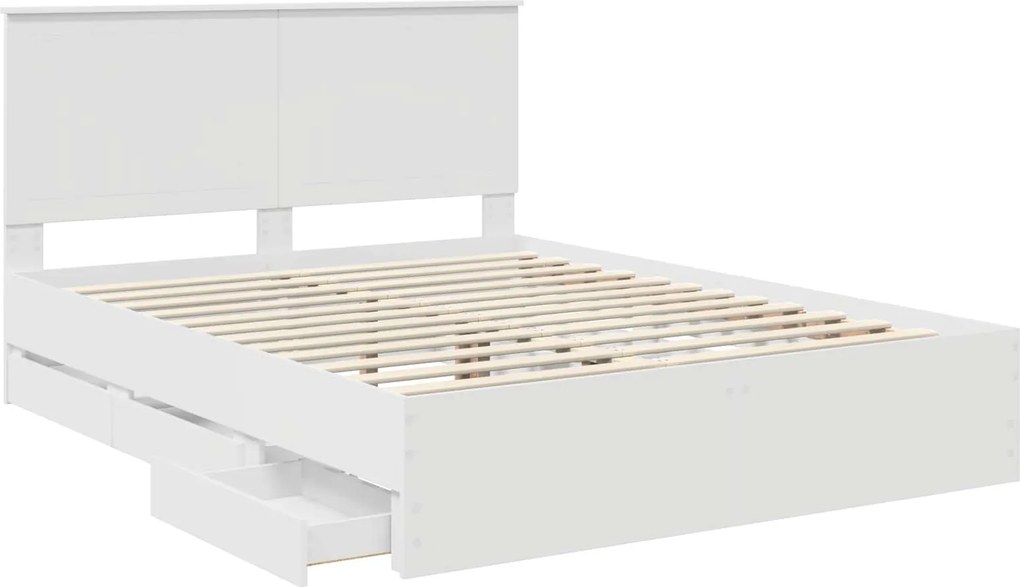 Rám postele se zásuvkou Bílá 150 x 200 cm Inženýrské dřevo 3411103
