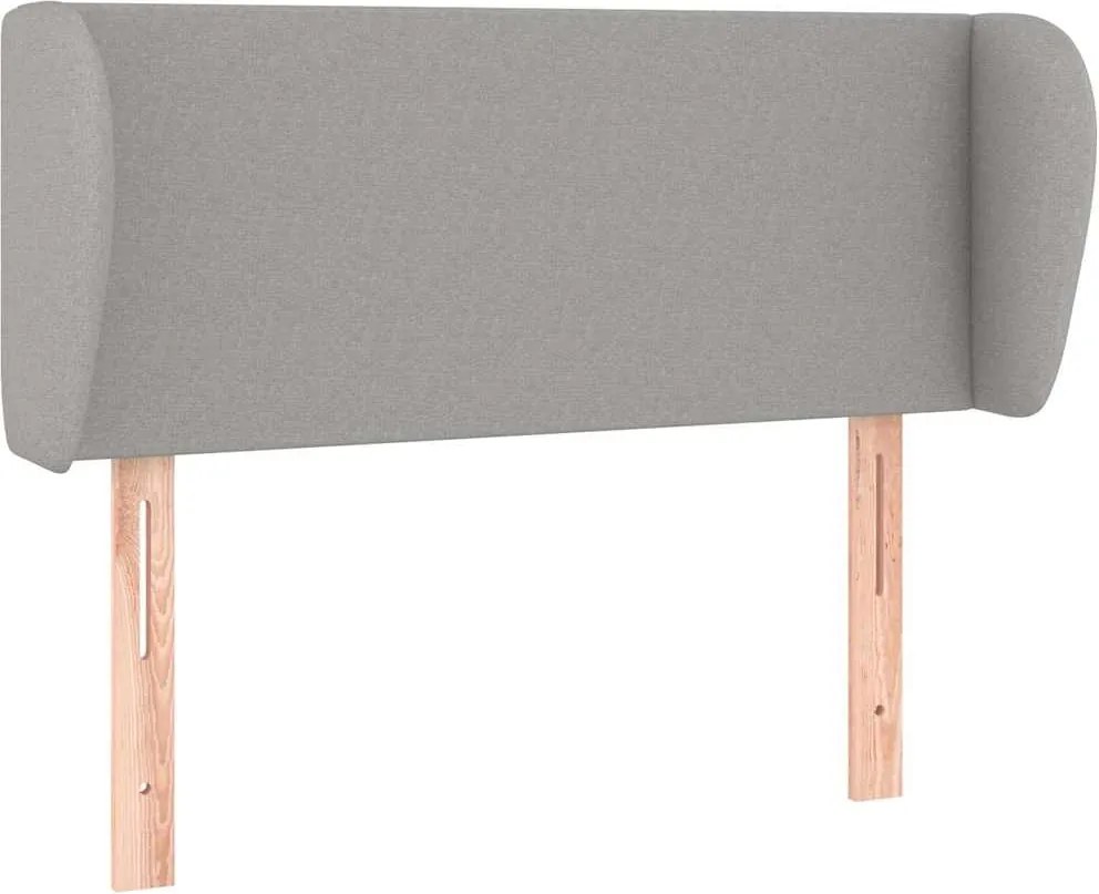 Čelo postele typu ušák světle šedé 103x23x78/88 cm textil 3116854