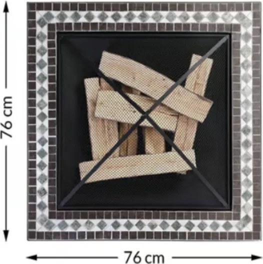 Zahradní ohniště s mozaikovými dlaždicemi Tesara