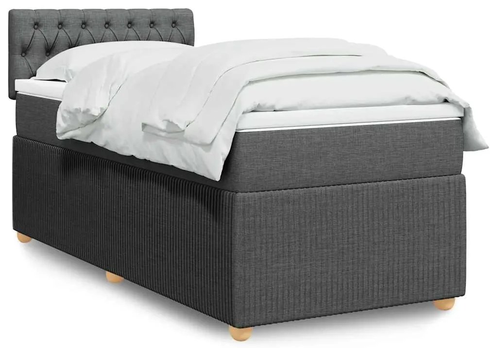 Box spring postel s matrací tmavě šedá 90x190 cm textil 3289619
