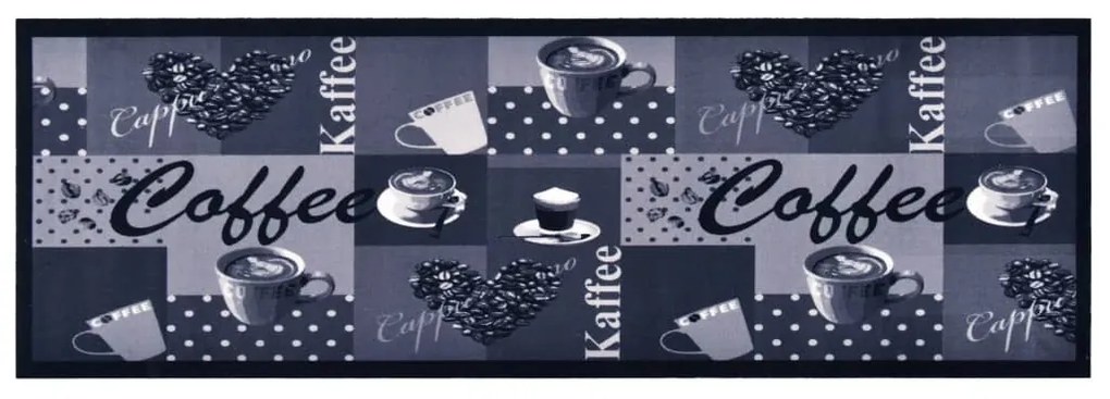Kuchyňský koberec pratelný Coffee modrý 45 x 150 cm 315967