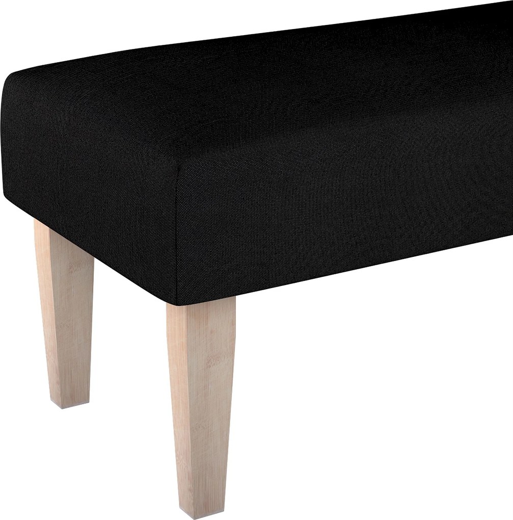 Dlouhá lavička 100x40cm barva černá látka pletený vzor