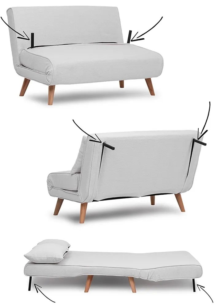 Designová rozkládací pohovka Felicitas II 120 cm krémová