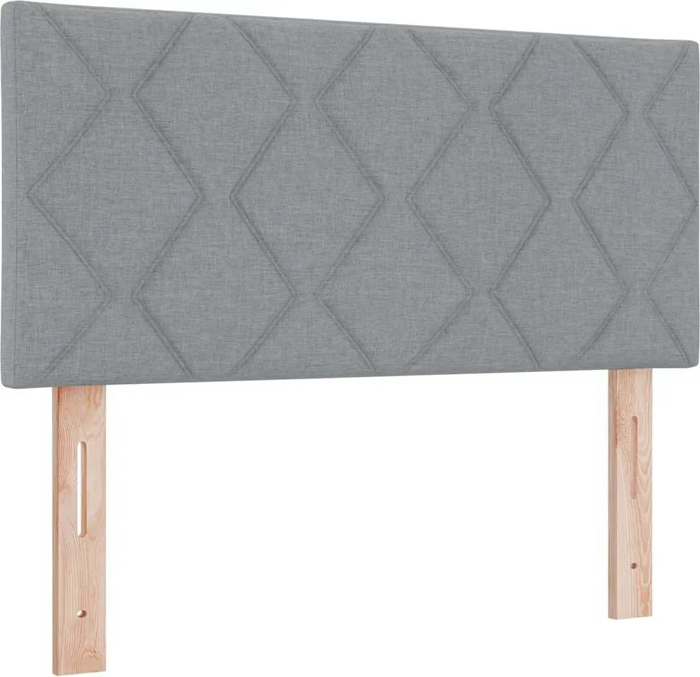 Postel s boxspringem s čelo Světle šedá 200 x 90 cm textil 3341335