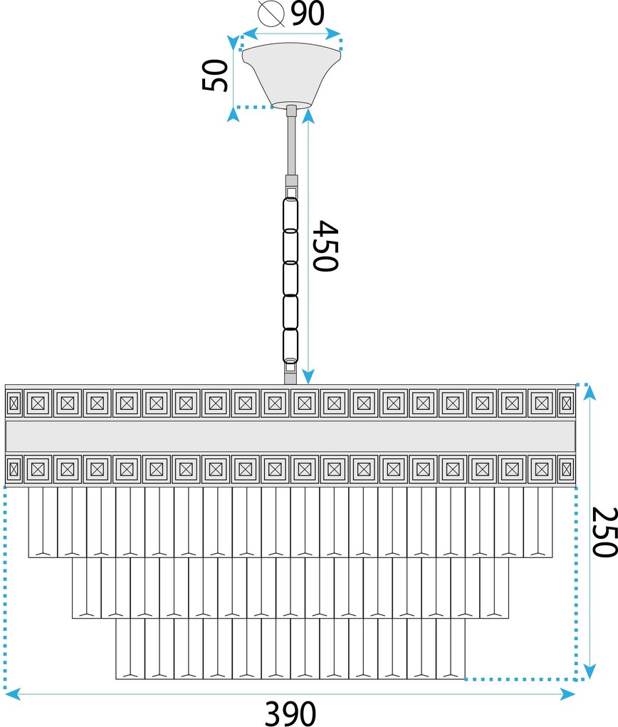 Toolight Toolight, LED křišťálové svítidlo 40cm, 5xE14, G047-CP, zlatá, OSW-08940