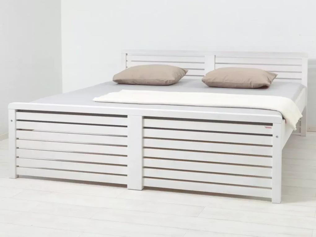 Gazel Dřevěná postel Thomas dvoulůžko 200x180 Bílá