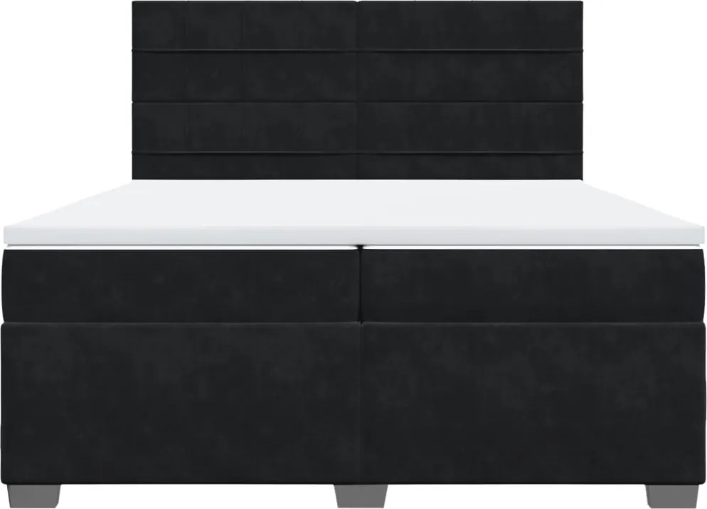 Box spring postel s matrací černá 200x200 cm samet 3293304