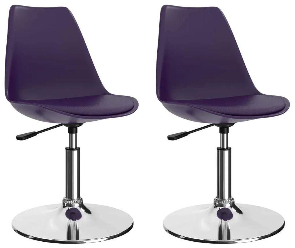 324211 vidaXL Otočné jídelní židle 2 ks lila umělá kůže