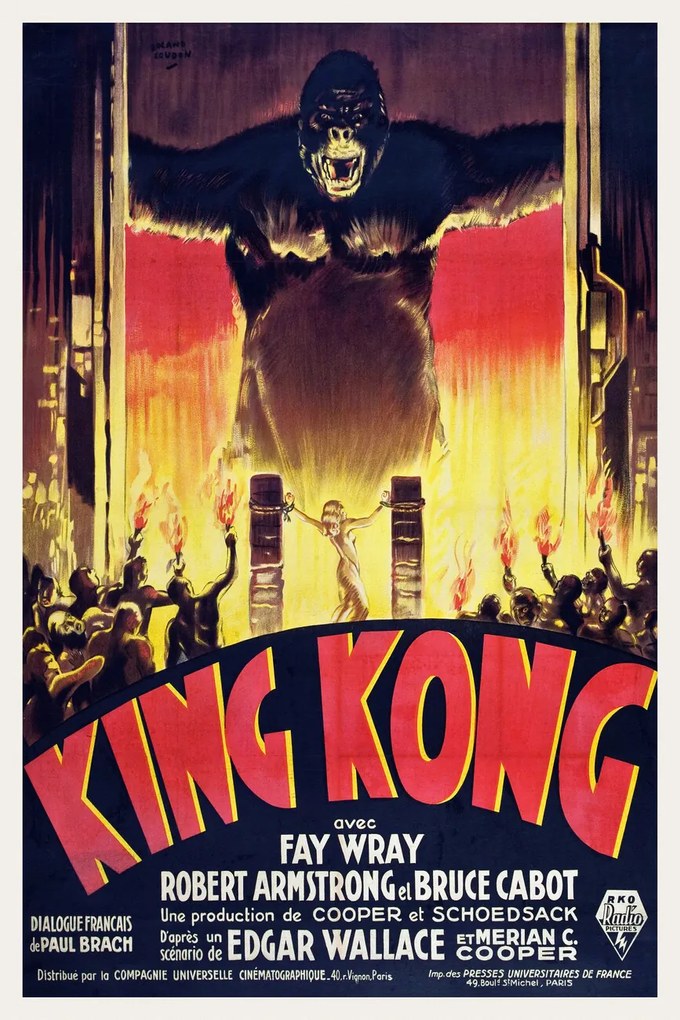 Obrazová reprodukce King Kong / Fay Wray (Retro Movie), (26.7 x 40 cm)