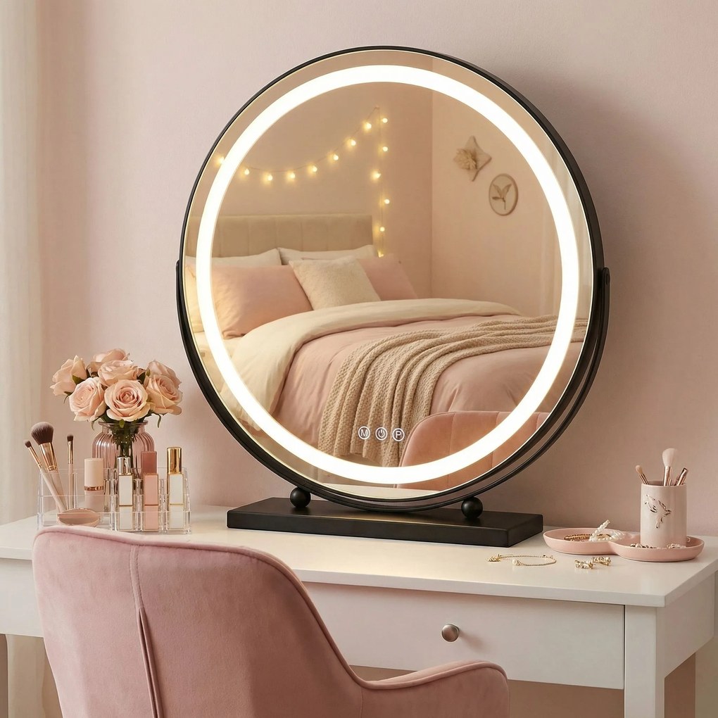 Rea Rea, Zrcadlo LED MAKE-UP Black 50 cm, HOM-12022