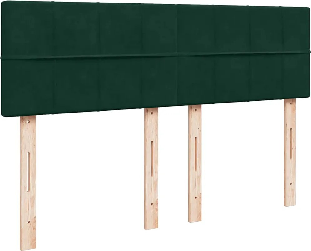 Box spring postel s matrací tmavě zelená 160x200 cm samet 3287785