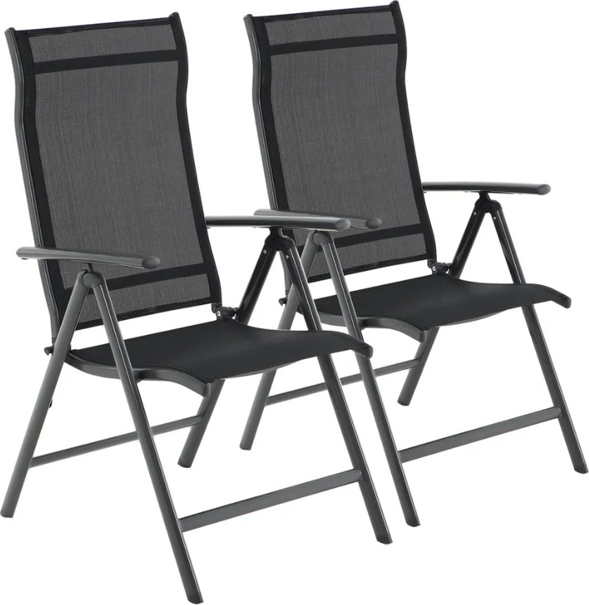 Zahradní židle RIVIERA, set 2 ks, černá SongmicsHome
