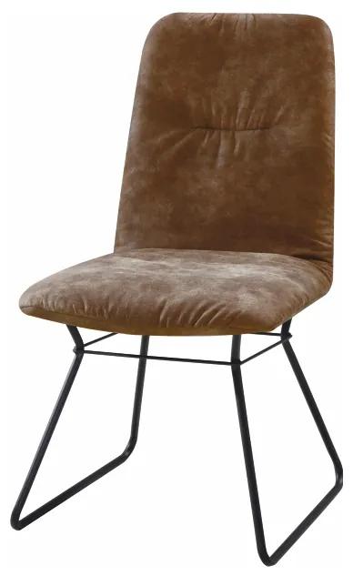 Moderní židle, hnědá látka / černý kov, ALMIRA 0000201255 Tempo Kondela