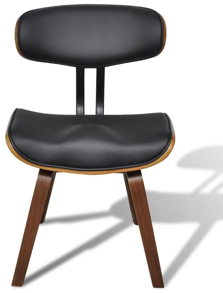 Jídelní židle 6 ks ohýbané dřevo a umělá kůže,  270551