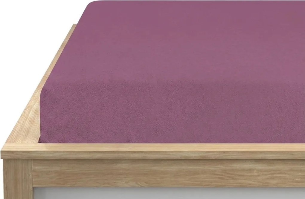 Fleecové napínací prostěradlo MOLTON purpurové 90 x 200 cm