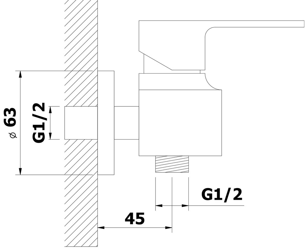 Bruckner, SIEGER nástěnná sprchová baterie, rozteč 100mm, chrom, 914.100.1