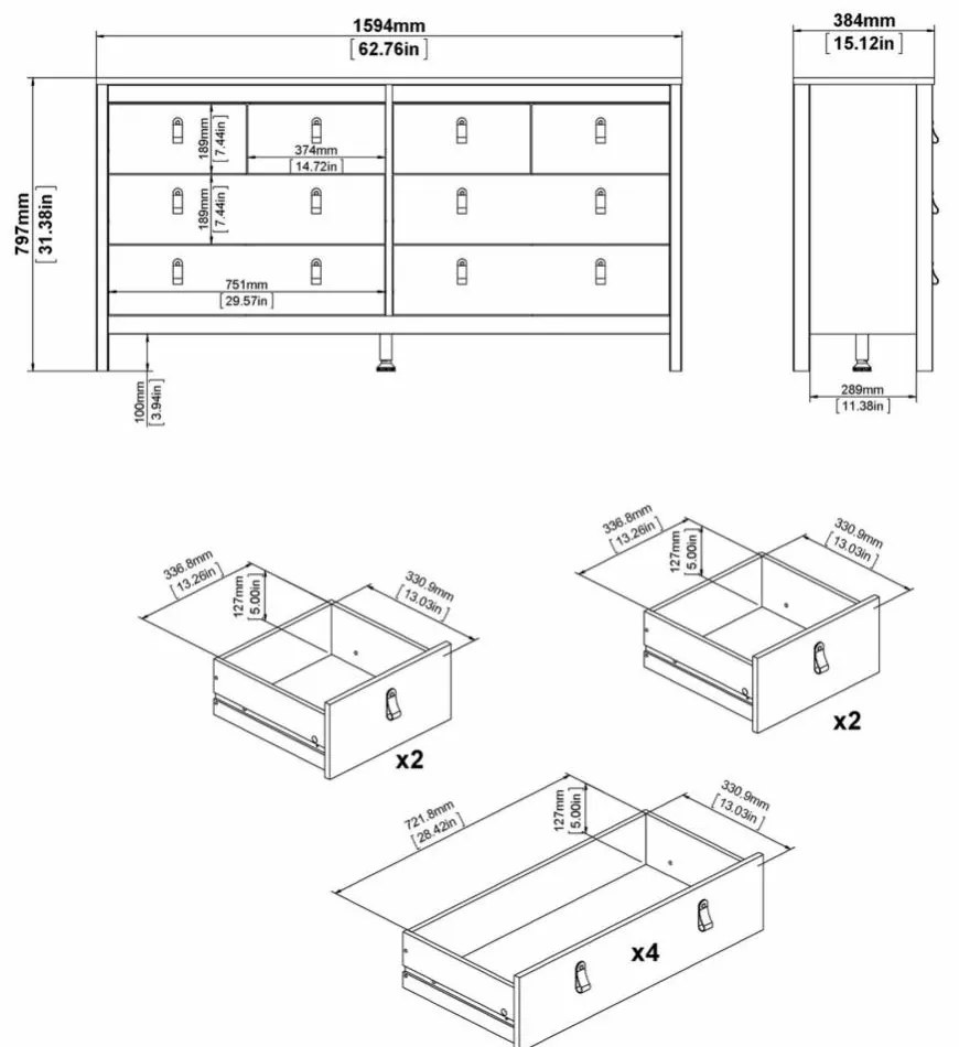 Komoda Madrid 79663 bílá