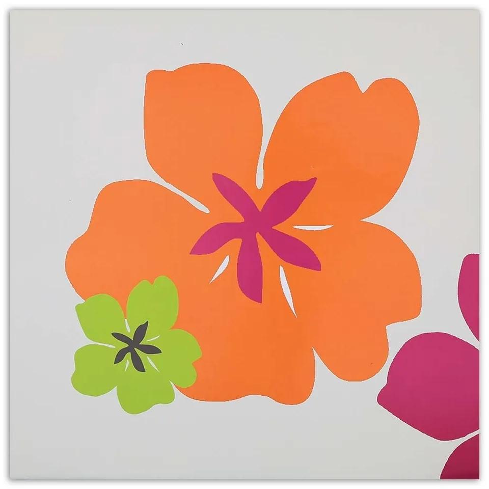 Obraz na plátně Barevné květiny Pop Art - 50x50 cm