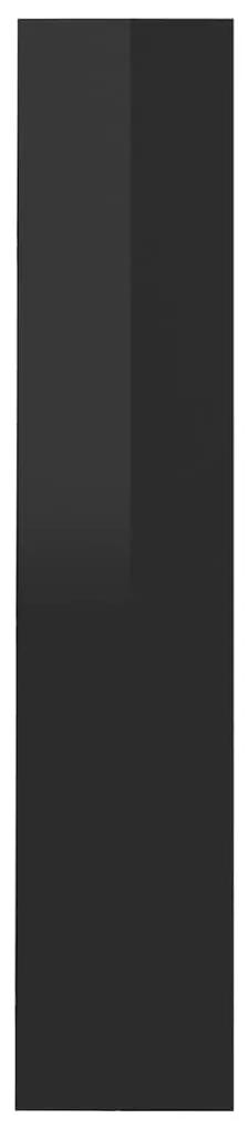 Nástěnný botník černý s vysokým leskem 60x18x90 cm dřevotříska - Default Title