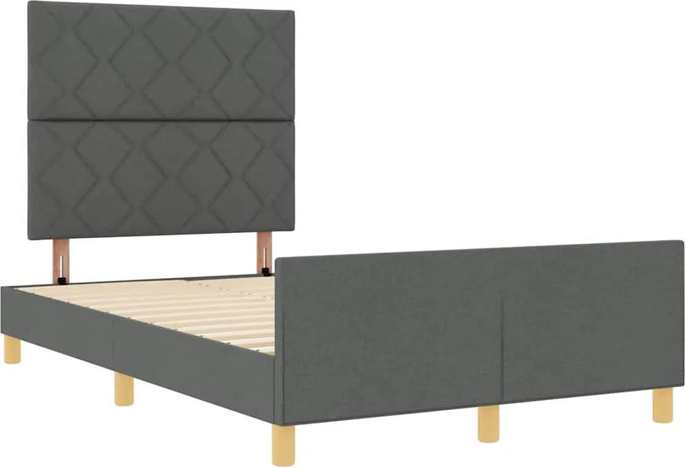Rám postele s čelo Tmavě šedá 120 x 190 cm textil 3344789