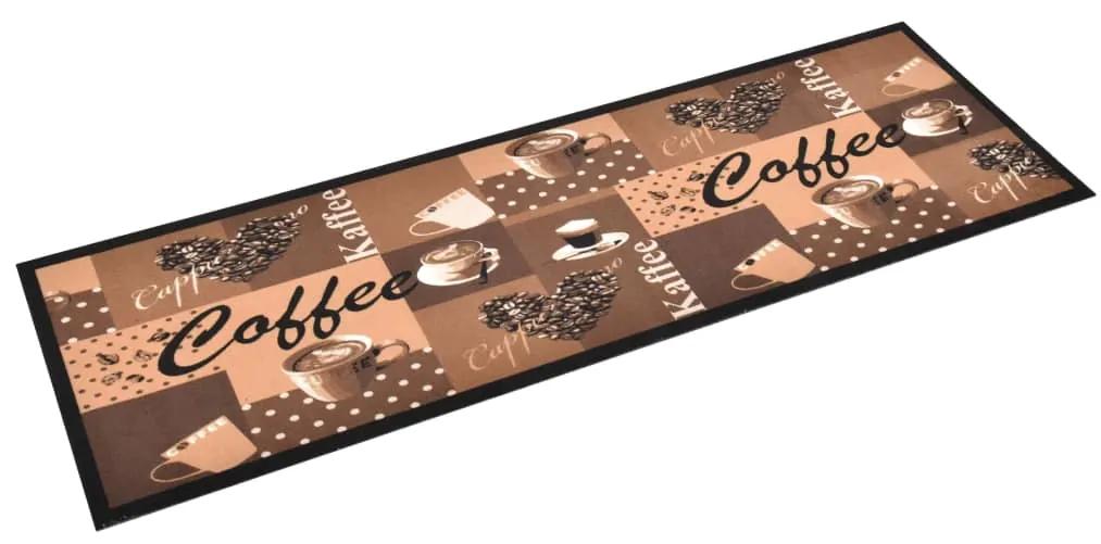 vidaXL Kuchyňský koberec pratelný Coffee hnědý 60 x 180 cm
