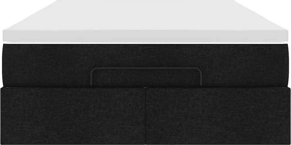 Osmanský rám postele s matrací černá 120x190 cm textil 3311094