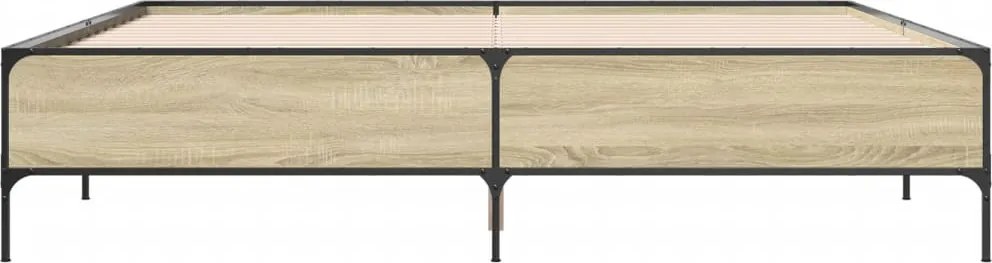 Rám postele dub sonoma 180 x 200 cm kompozitní dřevo a kov 3279783