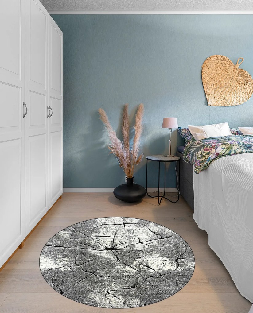 BE Koberec Miami 129 GREY Koło - šedý kulatý Rozměr: 100 cm