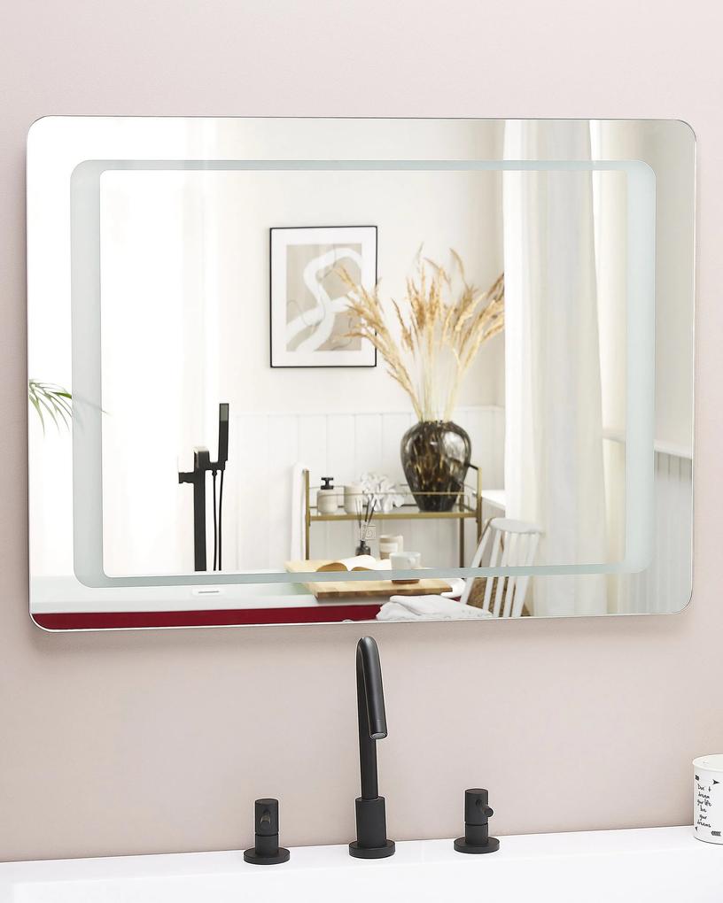 Koupelnové zrcadlo s LED osvětlením obdélníkové 60 x 80 cm WASSY Beliani