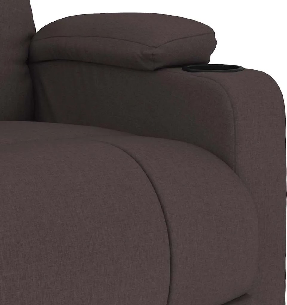 Masážní křeslo tmavě hnědé textil 339097