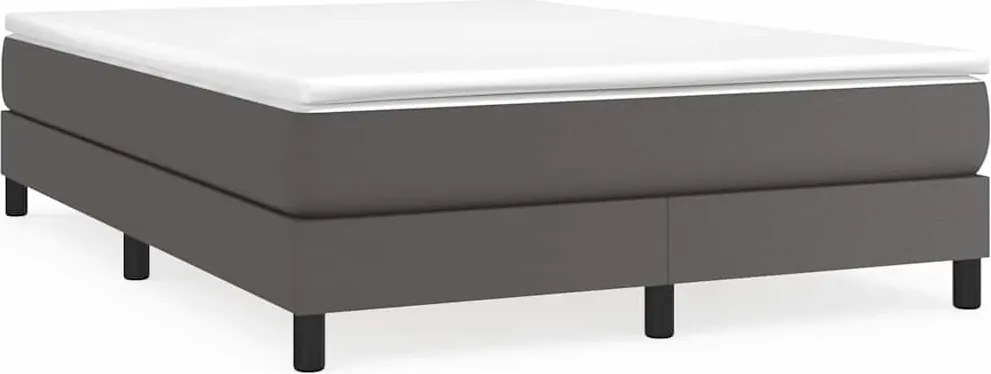Rám postele s boxspringem šedá 140 x 190 cm umělá kůže 3120698