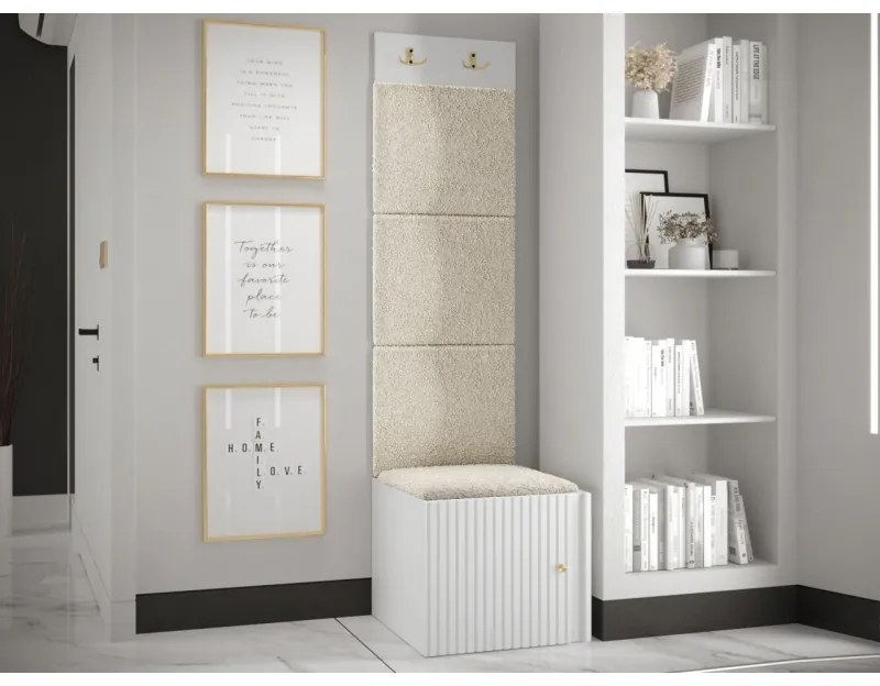 Předsíňová sestava Towiro Slim XXII, Barva: bílá, Barva látek:: Abriamo 03
