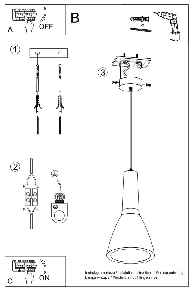 Světle šedé závěsné svítidlo s betonovým stínidlem ø 17 cm Mattia – Sollux