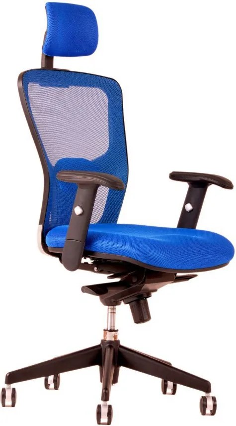 Office Pro Kancelářská židle na kolečkách Office Pro DIKE SP – s područkami a opěrkou hlavy Modrá DK 90