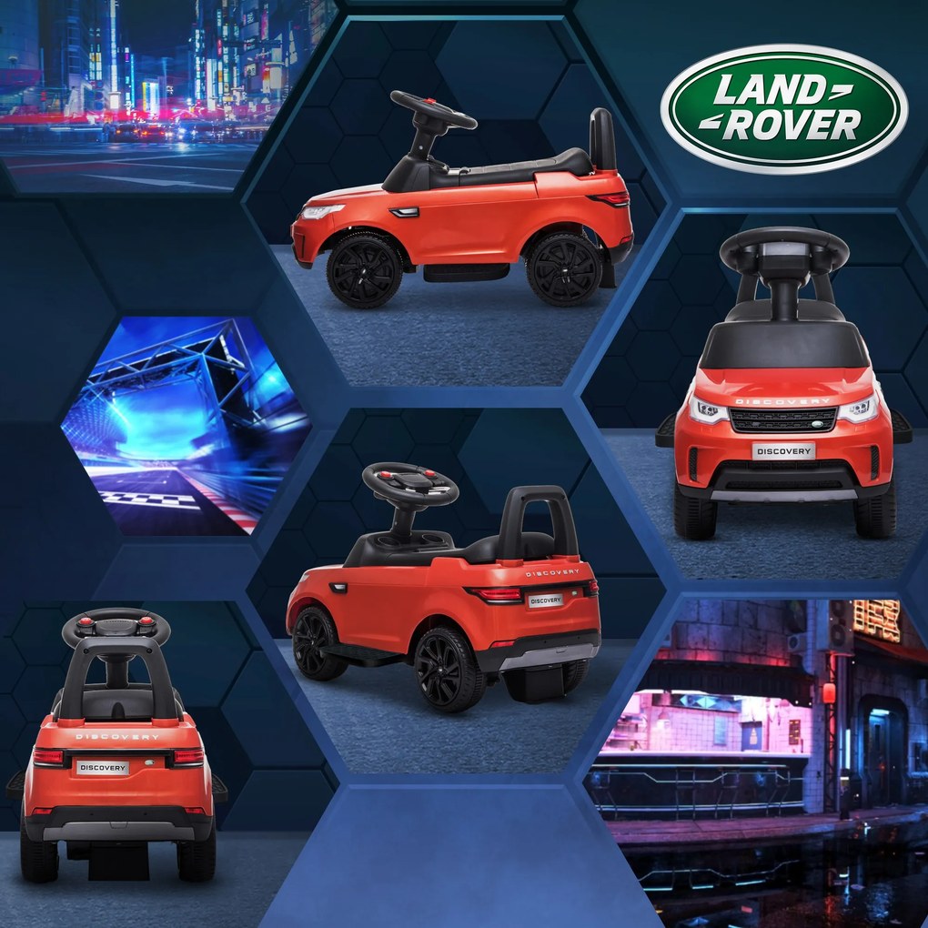 AIYAPLAY Elektrické auto pro děti s řidičským povolením Land Rover, posuvné dětské vozidlo s světlomety, klaksonem a hudbou