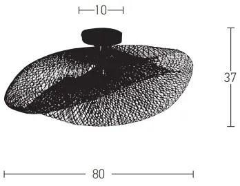 Zambelis 19109 - Lustr přisazený 1xE27/40W/230V bambus/černá