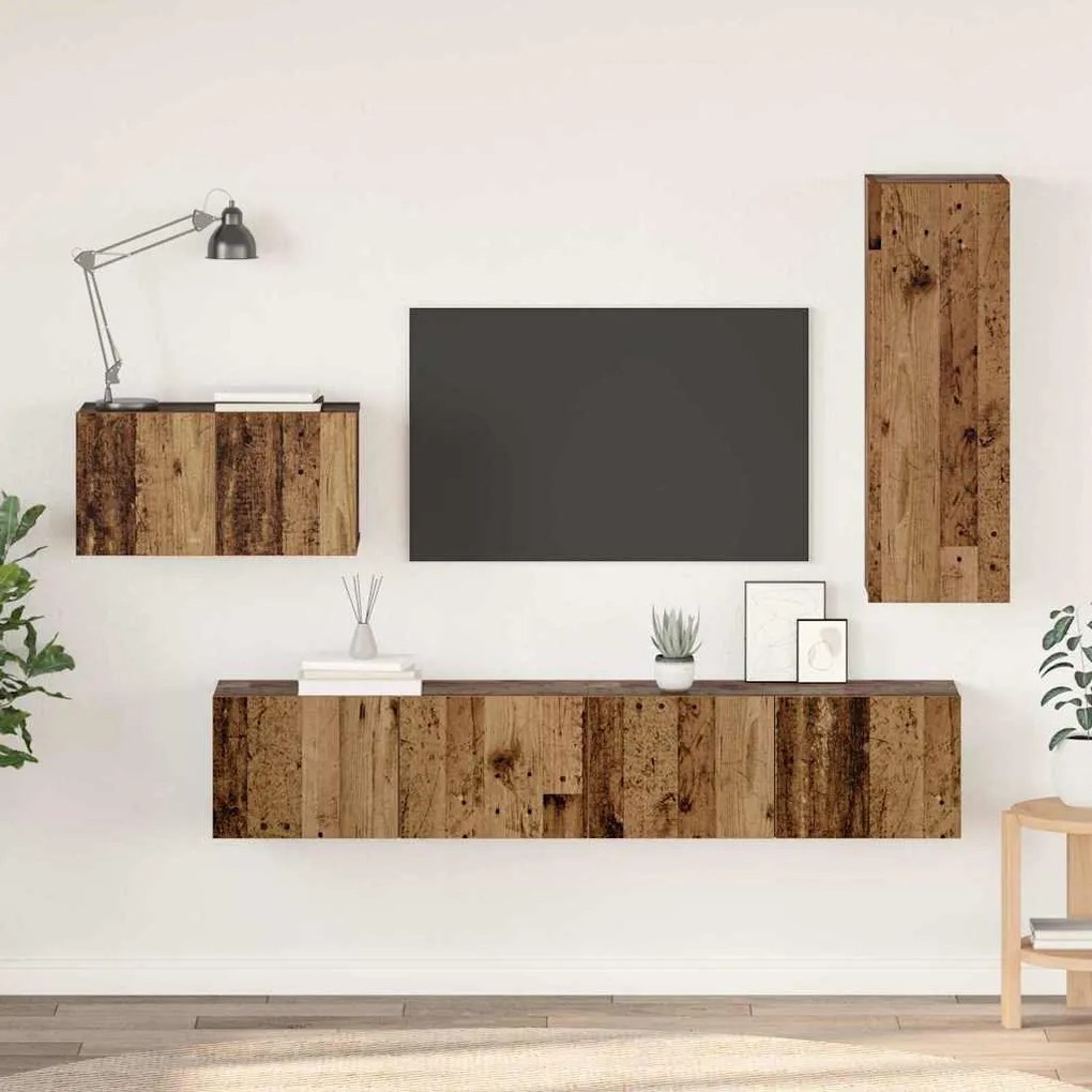 Sestava TV skříněk 4 ks Staré dřevo Kompozitní dřevo 3393261