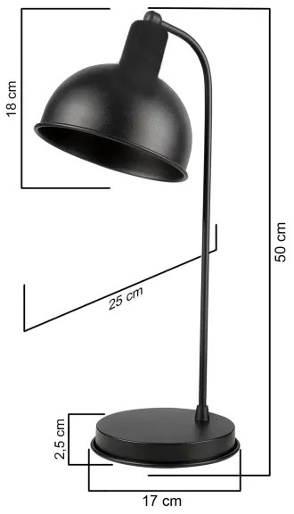 ONLI - Stolní lampa ISTANBUL 1xE27/22W/230V 50 cm černá