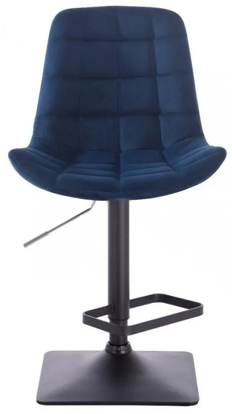 LuxuryForm Barová židle PARIS VELUR na černé podstavě - modrá
