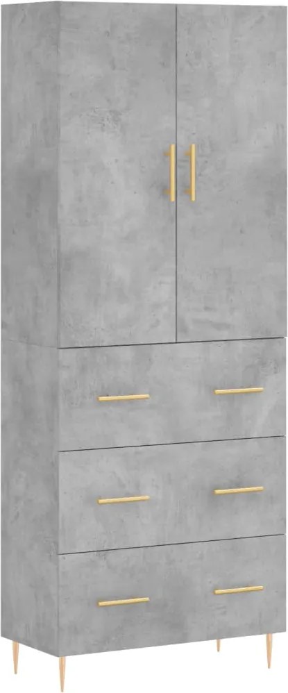 Skříň highboard betonově šedá 69,5x34x180 cm kompozitní dřevo 3195839