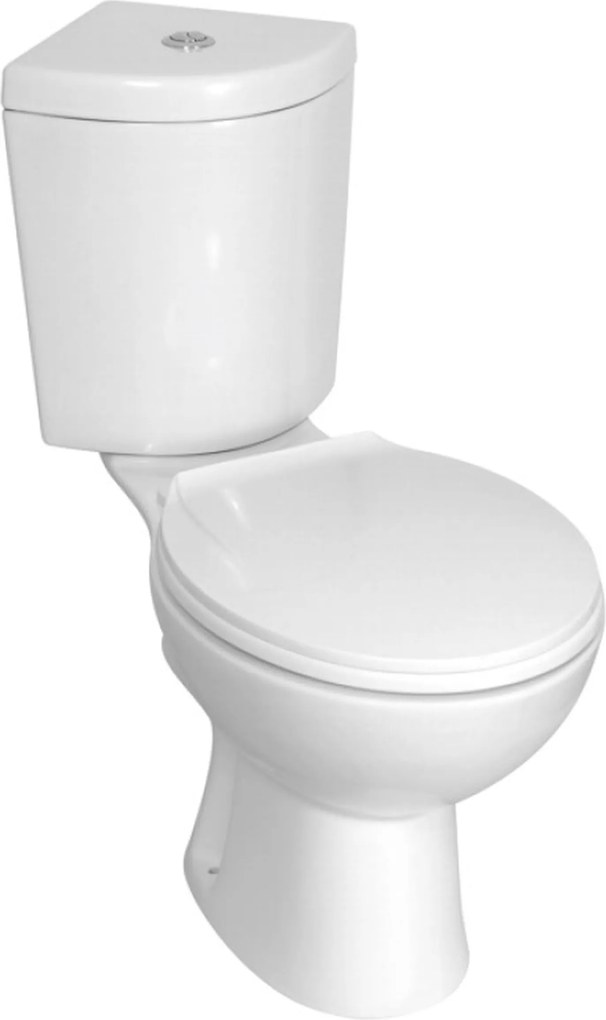 Novoterm Rohové WC kombi NV-Corner KR 61 ZO se zadním odpadem a SoftClose sedátkem