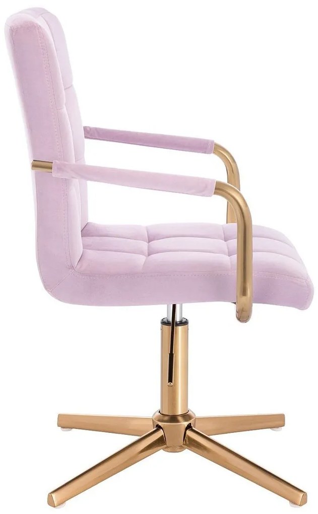LuxuryForm DESIGN Otočná židle VERONA GOLD VELUR na zlatém kříži - levandule