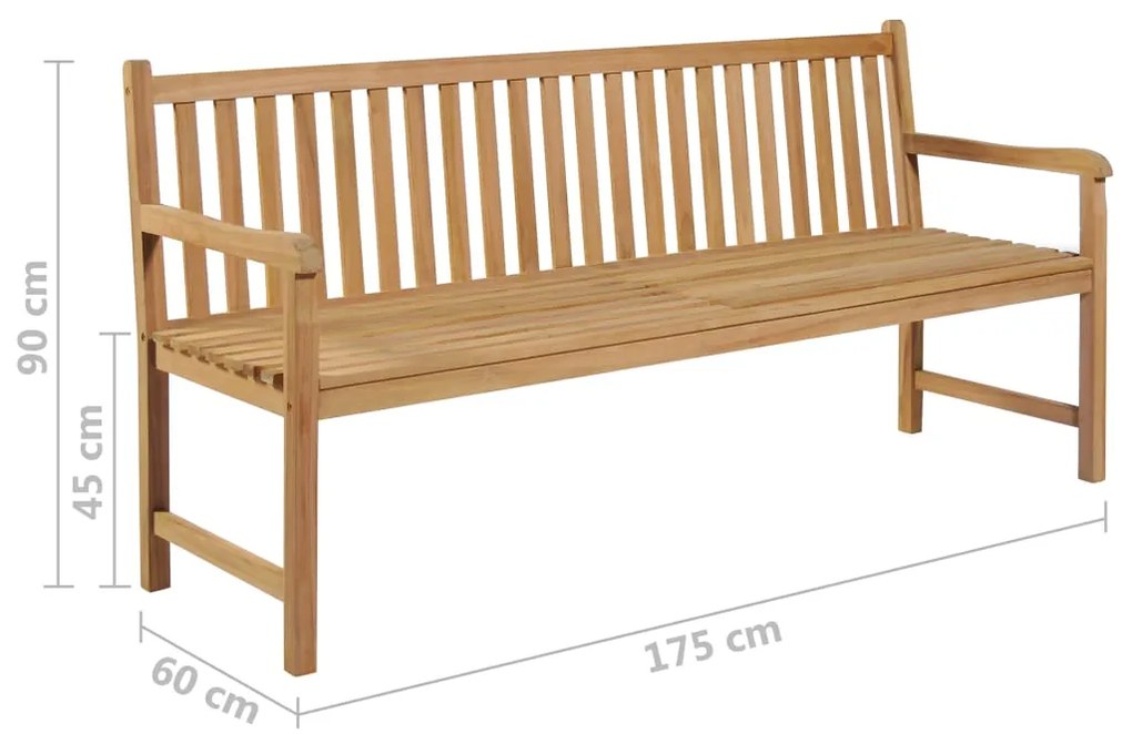 vidaXL Marketos Zahradní lavice s vínově červenou poduškou 175 cm masivní teak