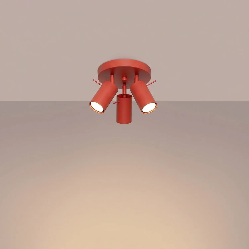 Sollux Lighting Stropní svítidlo RING 3P červené