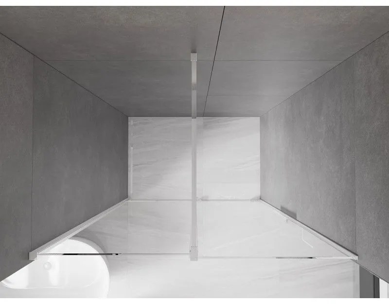 Mexen Velar, posuvné dveře do otvoru 140x200 cm, 8mm čiré sklo, chromový profil, 871-140-000-01-01