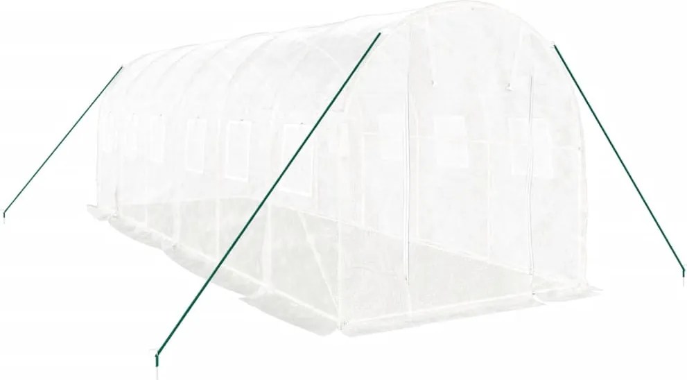 Skleník s ocelovým rámem bílý 12 m² 6 x 2 x 2 m 3188029