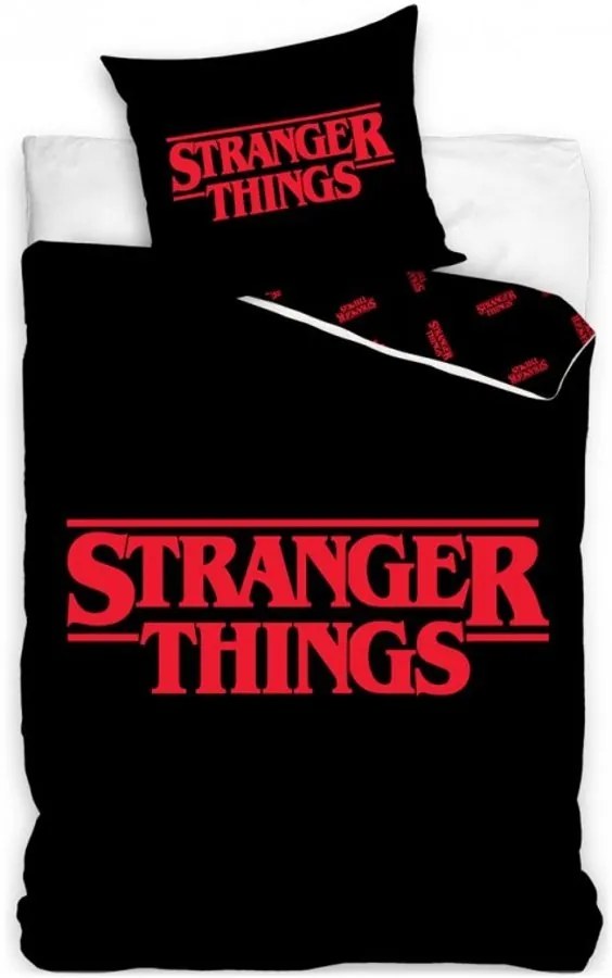 Bavlněné ložní povlečení Stranger Things - motiv Black - 100% bavlna Renforcé - 70 x 90 cm + 140 x 200 cm