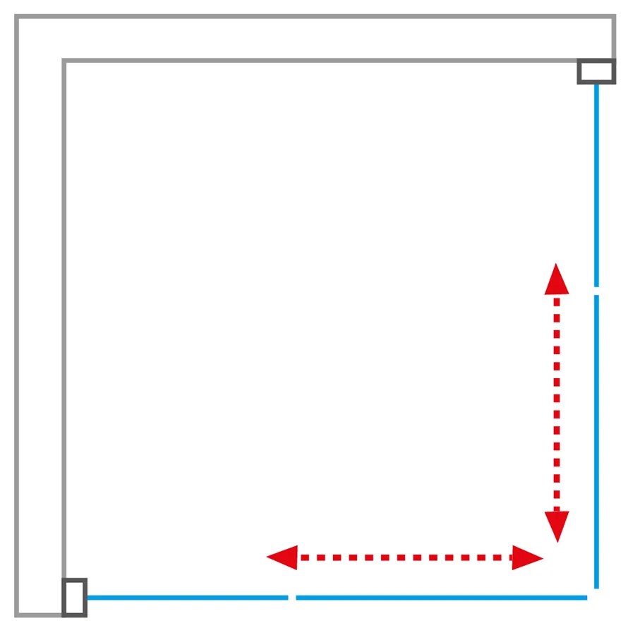 Čtvercový sprchový kout OBS2 80 cm 80 cm 4000703