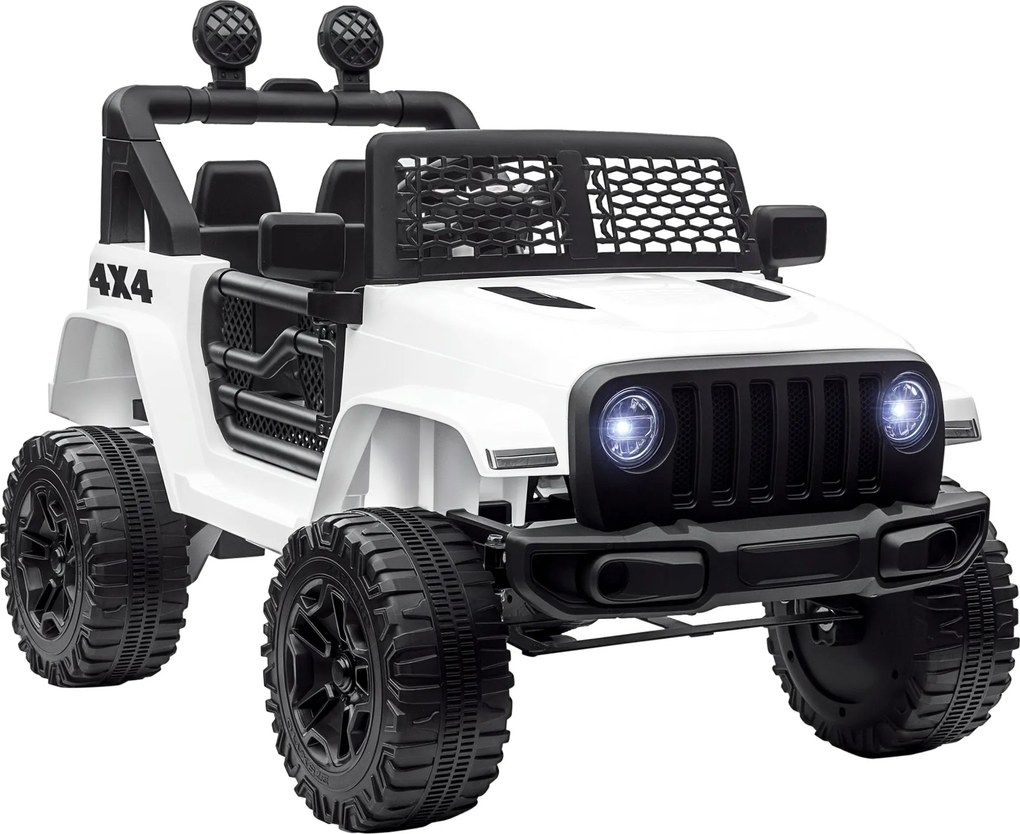 HOMCOM Dětské Elektrické Auto pro Děti od 3 Let - Všestranný Buggy s 12V Baterií, 2 Motory, Dálkovým Ovladačem 2.4G, Světlomety, Klakson, Nastavitelno