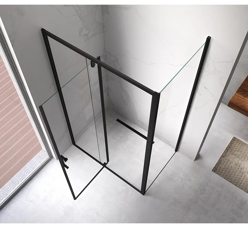 BPS-koupelny Obdélníkový sprchový kout HYD-OK07B 110x90 černá/transparent